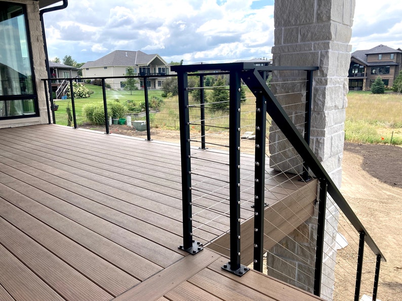 Cable Deck Railing Posts for Sale Stainless Steel Cable Hardware Modern ...