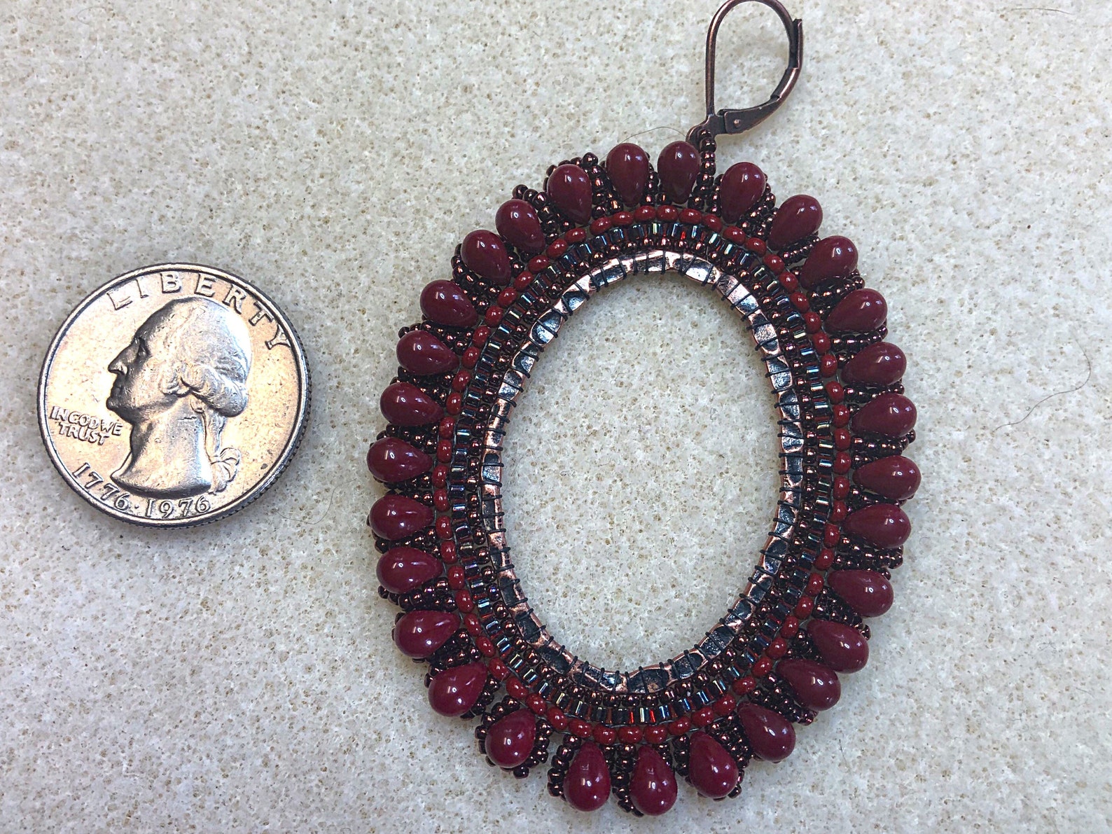 Hoop Earrings, Red Hoop Earrings, Dangle Earrings, Oval Hoop Earrings ...