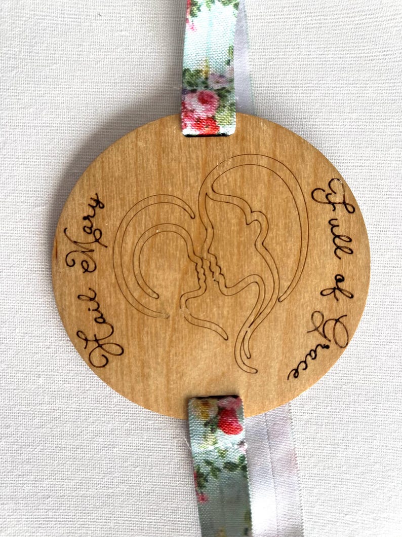 Virgin Mary Wooden Bookmark With Floral Elastic Reader Easter Basket ...