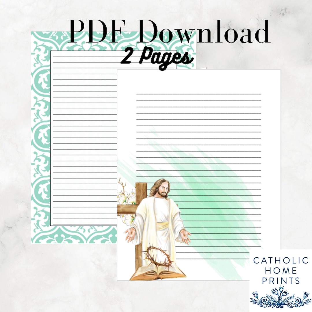 Printable Stationery Paper Jesus Prayer Journal Pages PDF Instant ...