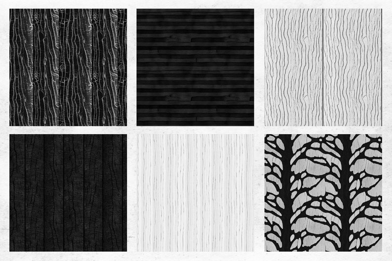 White & Black Wood Digital Paper 2, Seamless Texture, Simple Paper ...