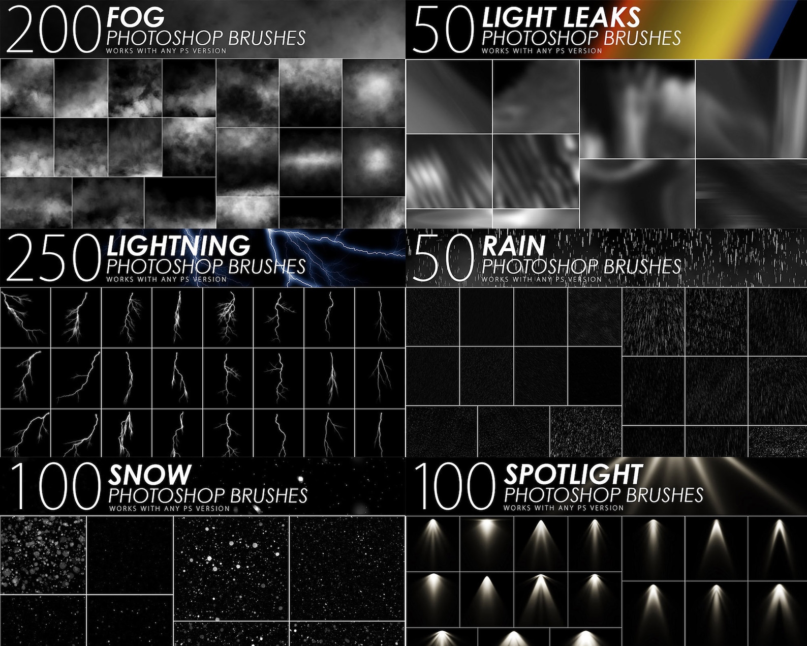 1505 Photoshop Brushes Bundle Photoshop Overlays Snow - Etsy