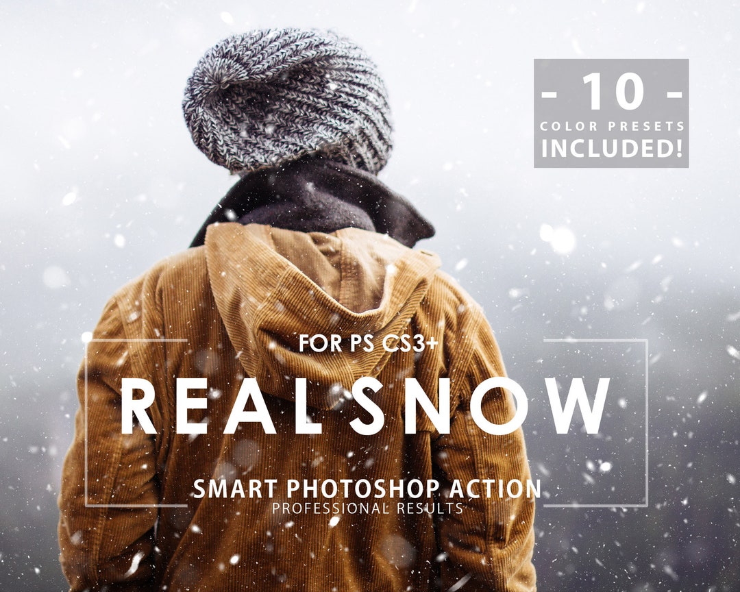 Realistic Snow Overlays Photoshop Action, Falling Snow, Christmas ...