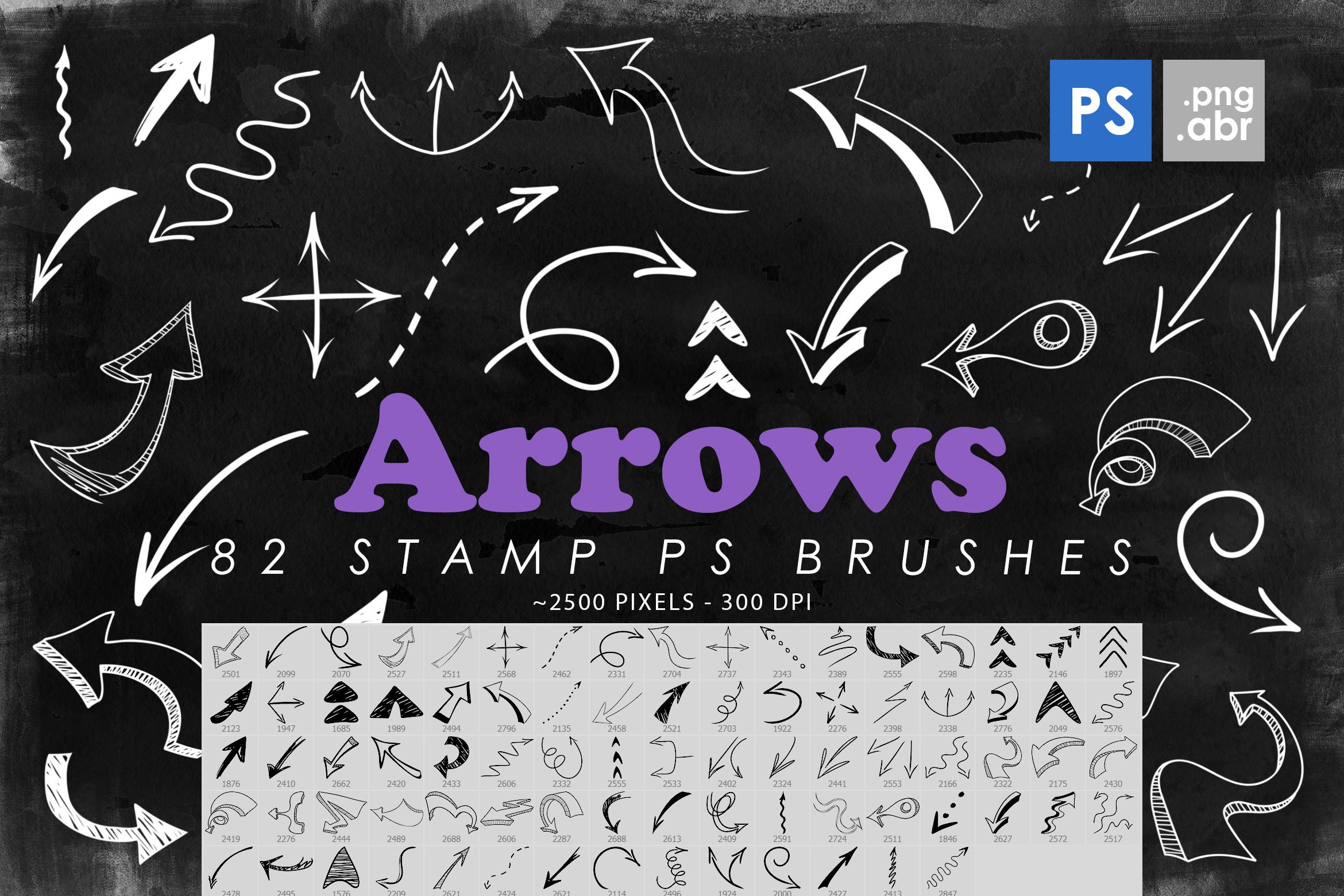 82 Photoshop Arrow Brushes, Photoshop Brushes, Doodle Arrow, Handdrawn ...