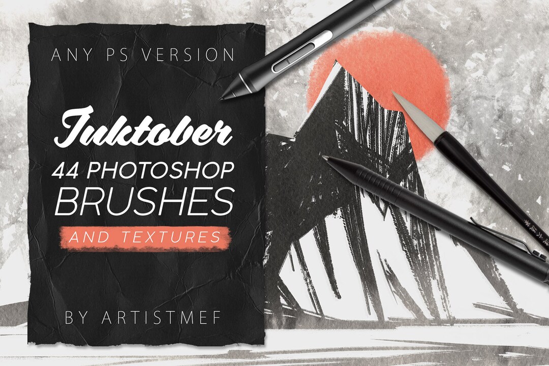 44 Ink Photoshop Brushes, Watercolor Brushes, Photoshop Abr, Real Ink ...