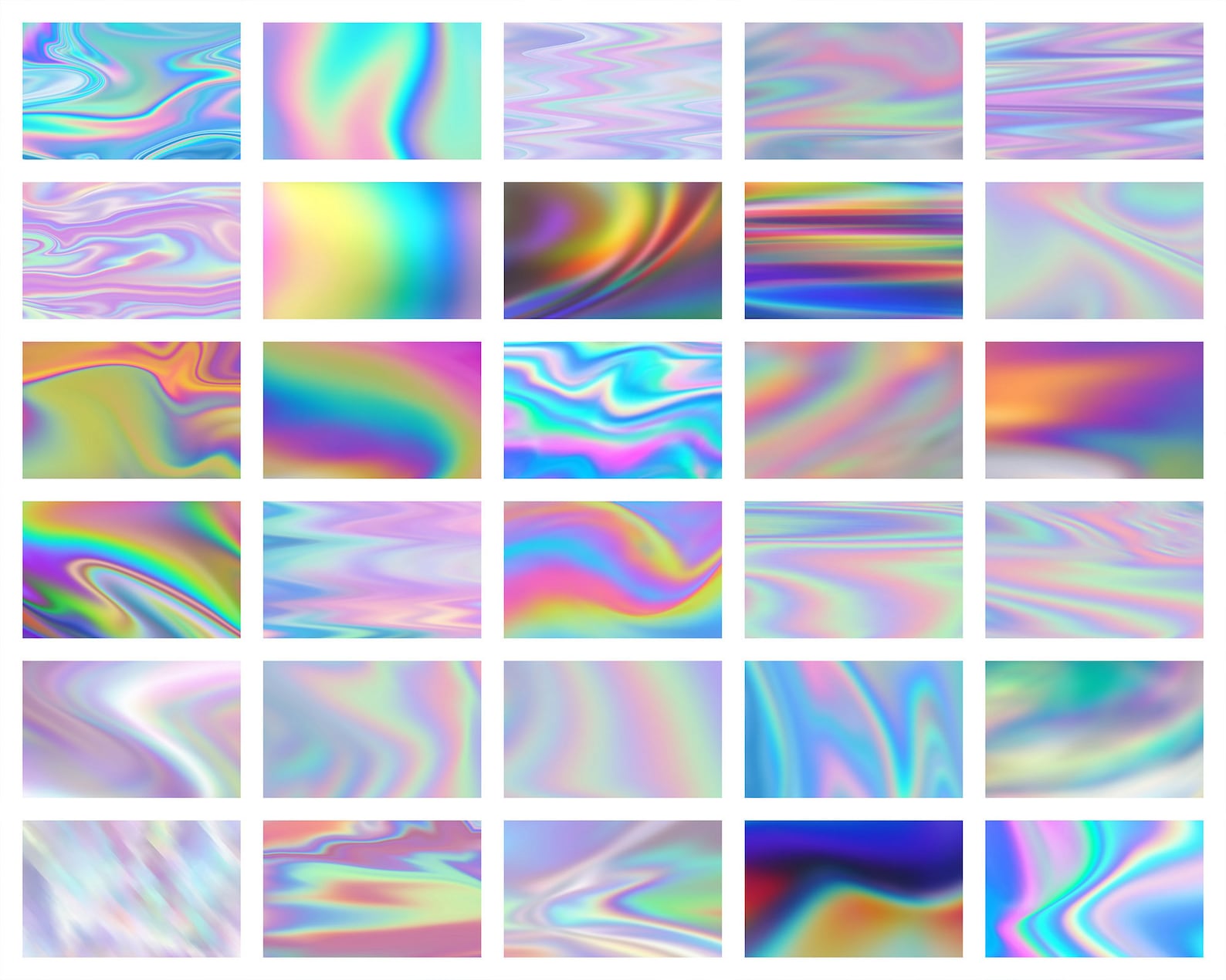 30 Iridescent Holographic Background Digital Paper, Rainbow Paper ...