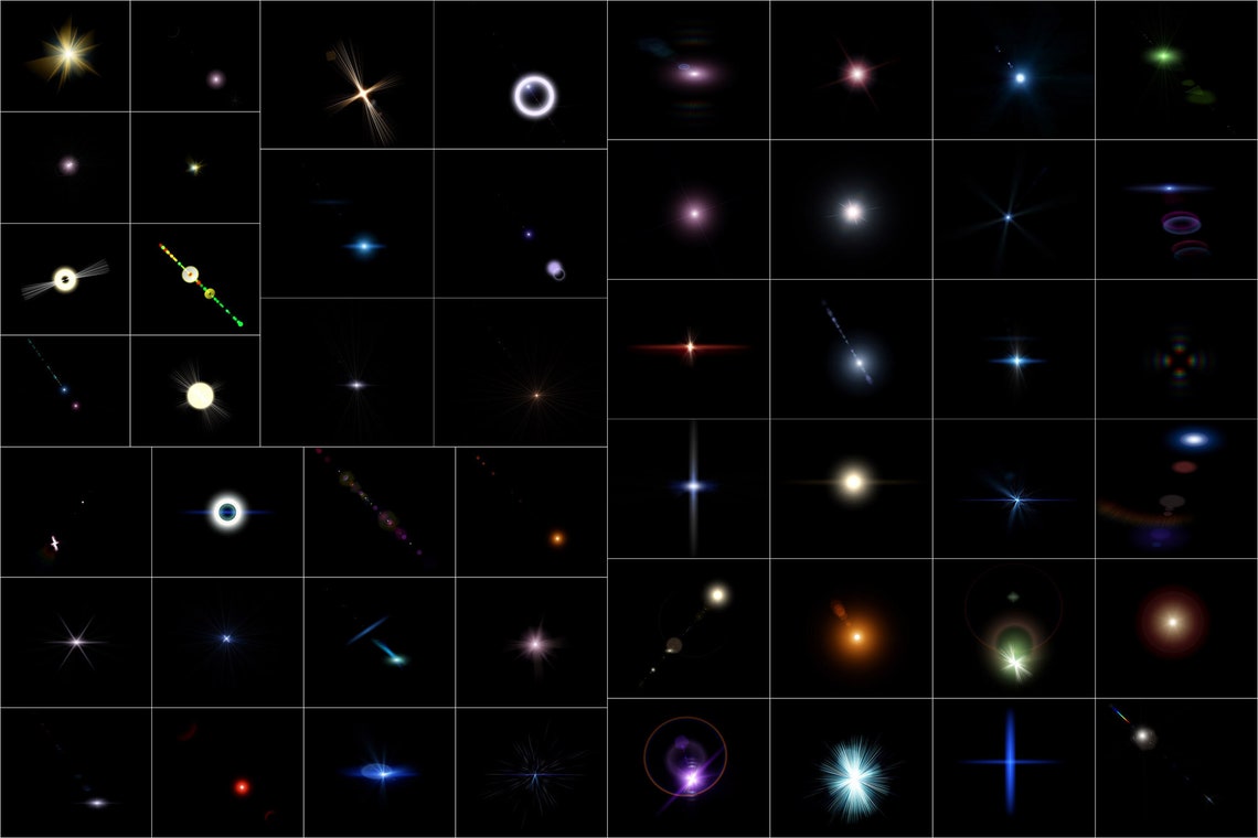 100 Lens Flare Overlays, Sunlight Overlay, Photo Overlay, Stars Overlay ...