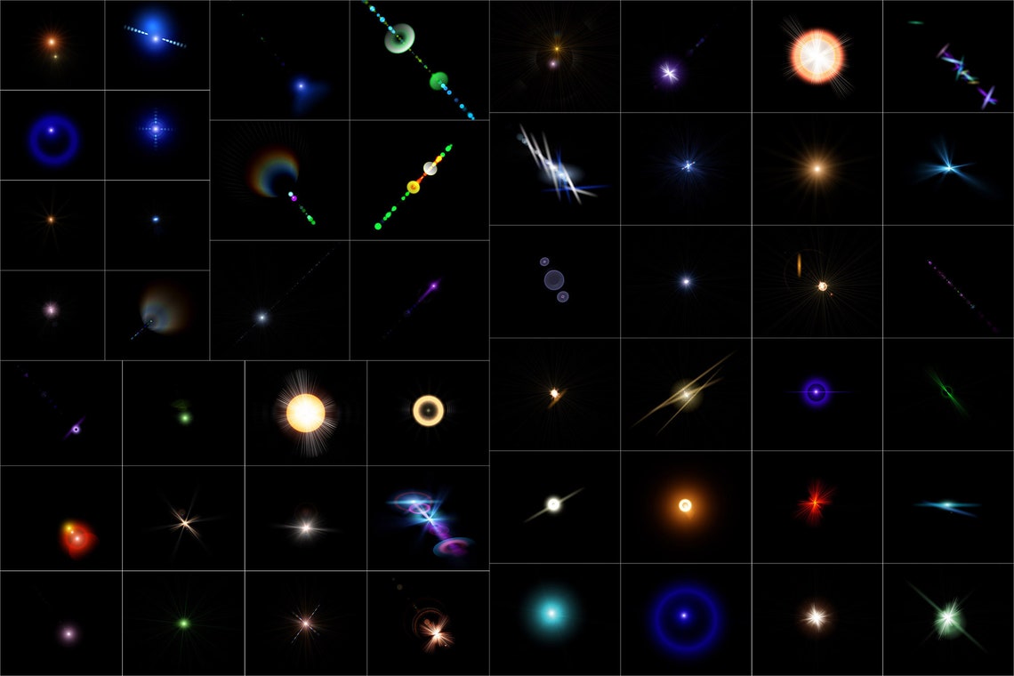100 Lens Flare Overlays, Sunlight Overlay, Photo Overlay, Stars Overlay ...