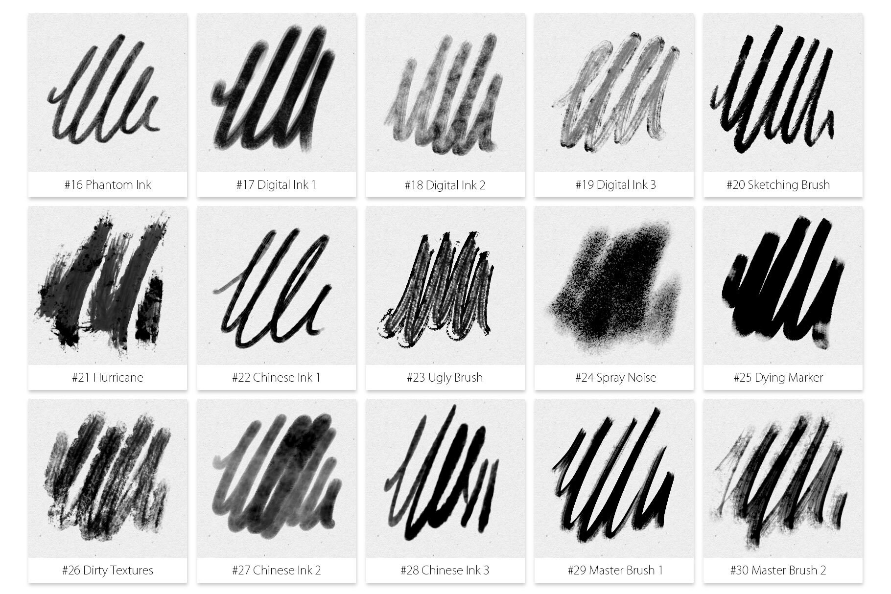 44 Ink Photoshop Brushes, Watercolor Brushes, Photoshop Abr, Real Ink ...
