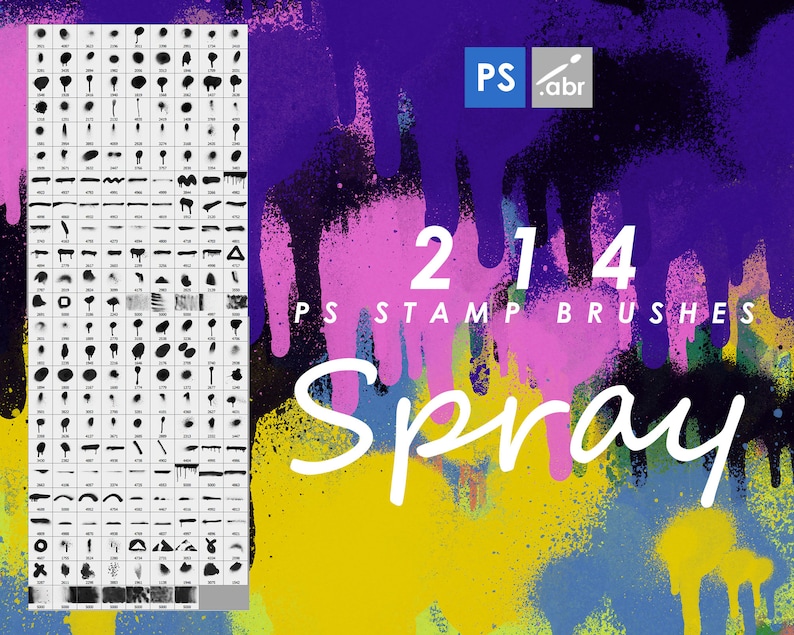 214 Spray Paint Photoshop Brushes, Photoshop Overlays, Splatter Brushes ...