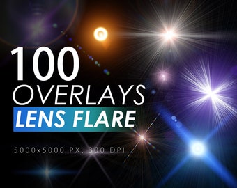 10 Lens Flare Overlays, Sunlight Overlay, Photo Overlay, Stars Overlay ...