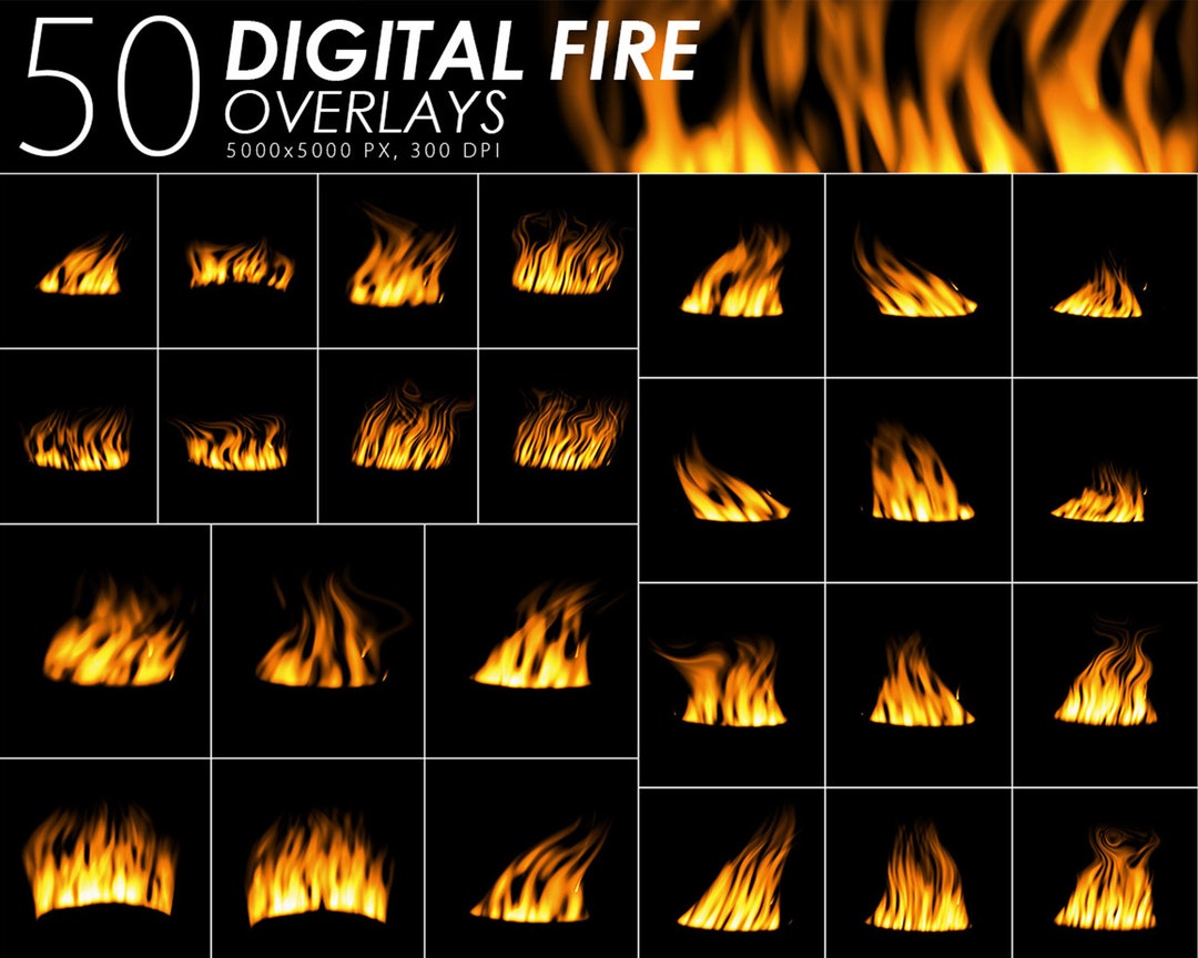 50 Fire Photo Overlays, Flame Overlay, Photo Overlay, Glow Overlay ...