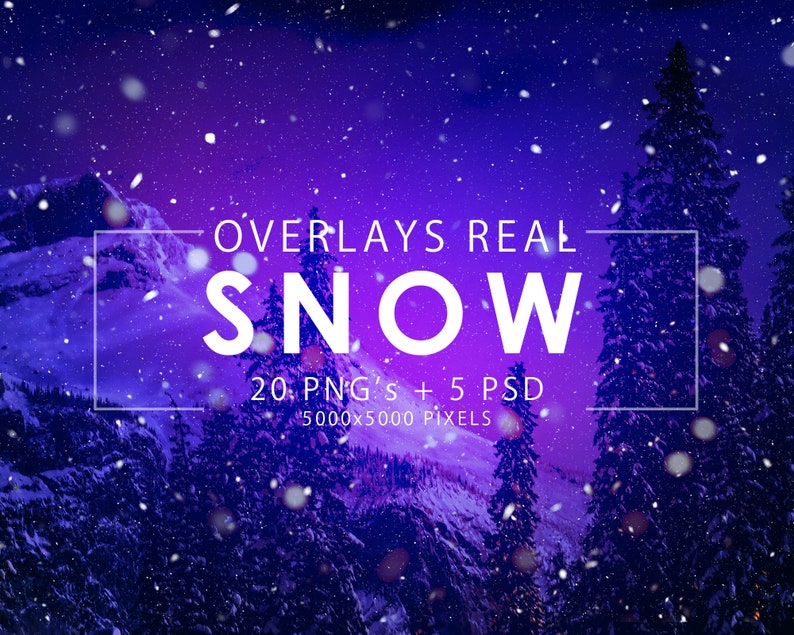 Realistic Snow Overlays, Realistic Falling Snow, Photoshop Overlays ...