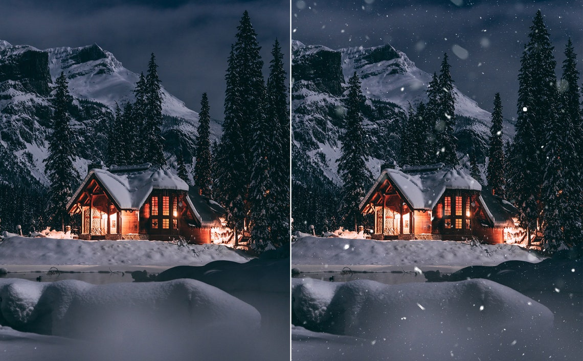 Realistic Snow Overlays, Realistic Falling Snow, Photoshop Overlays ...