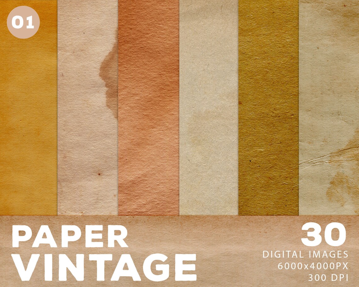 30 Vintage Old Digital Paper Textures Part 1, Scrapbook Paper, Retro ...