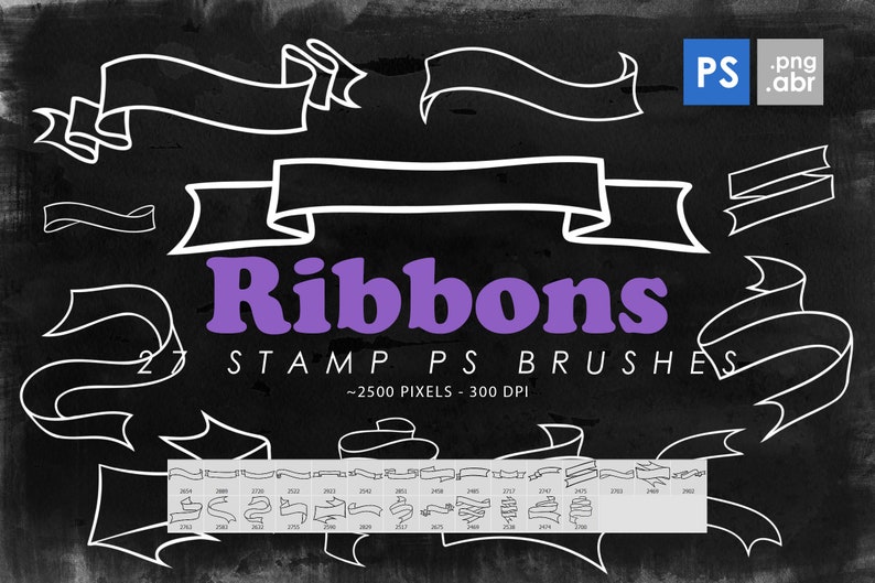 27 Banner Clipart Photoshop Brushes, Photoshop Stamps, Ribbon Brush ...