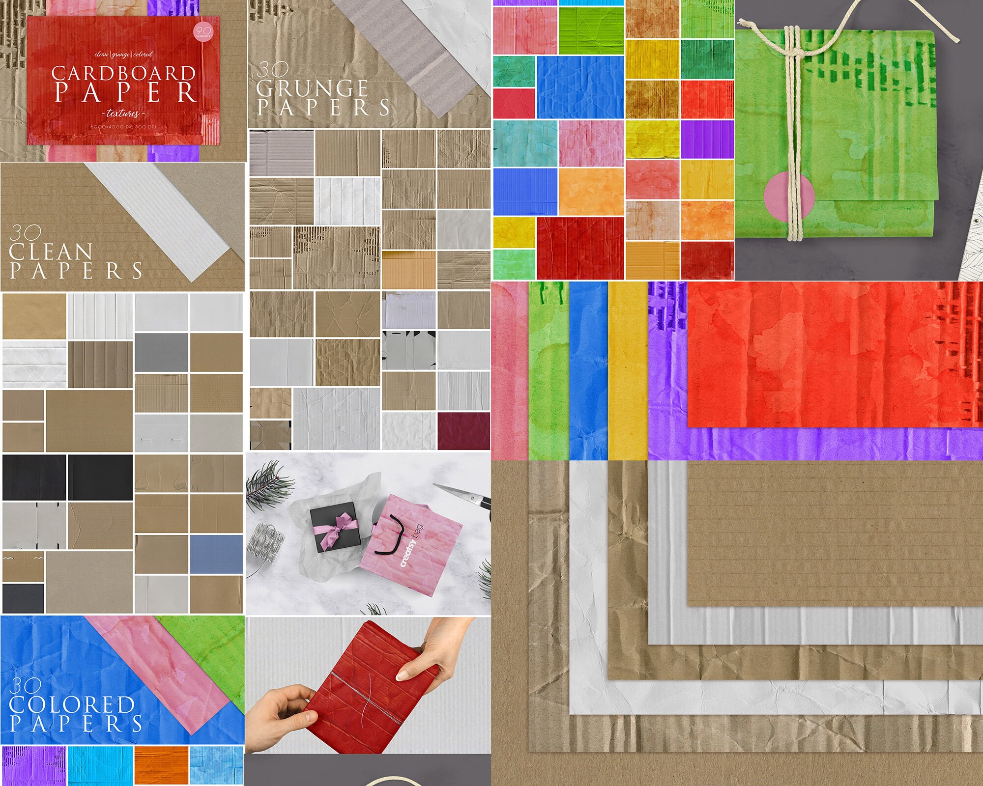 2350 Digital Paper Textures Set, Scrapbook Paper, Retro Paper, Old ...