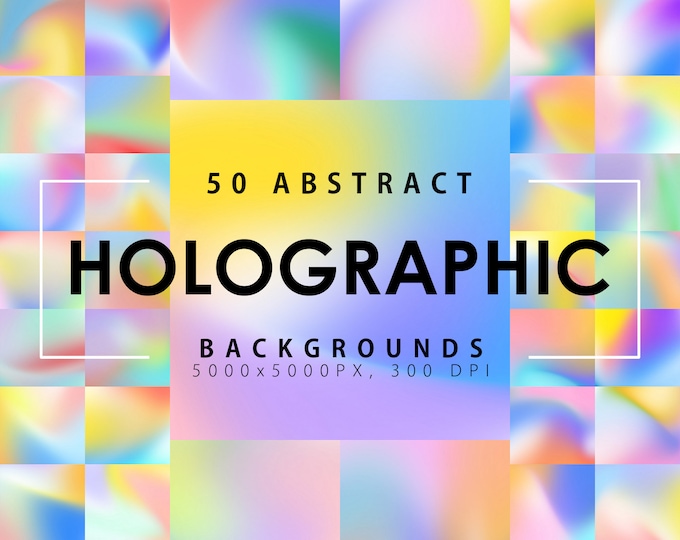 Holographic Crystal Digital Paper, Iridescent Rainbow Paper, Pastel ...