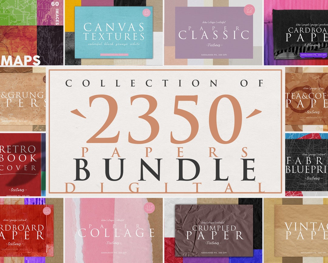 2350 Digital Paper Textures Set, Scrapbook Paper, Retro Paper, Old ...
