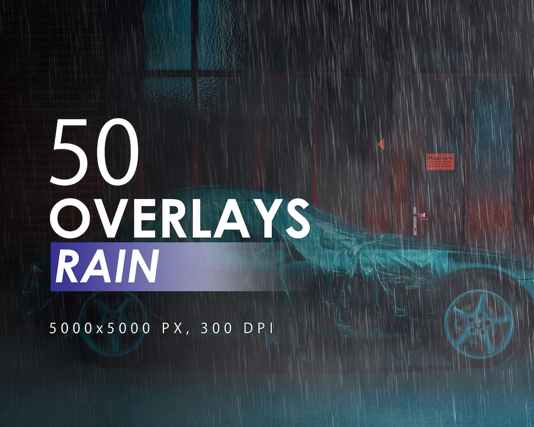 50 Rain Photoshop Overlays | Photography Overlay | Rain Falling Overlay ...