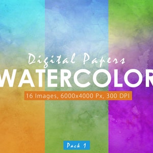 Vibrant Watercolor Digital Paper, Watercolor Textures, Watercolor ...