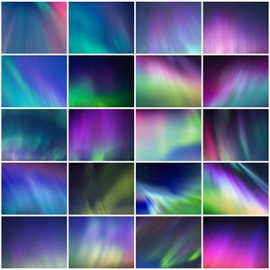 Aurora Borealis Digital Paper, Night Sky Overlays, Northern Lights ...