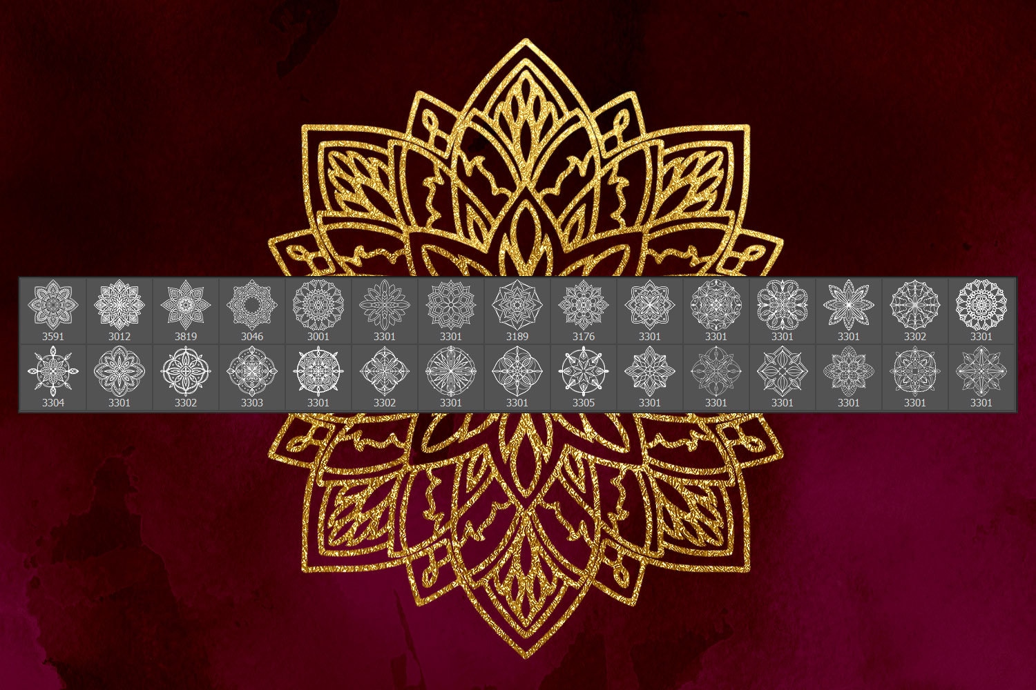30 Mandala Photoshop Brushes, Mandala Clip Art, Flower Brushes, Brushes ...