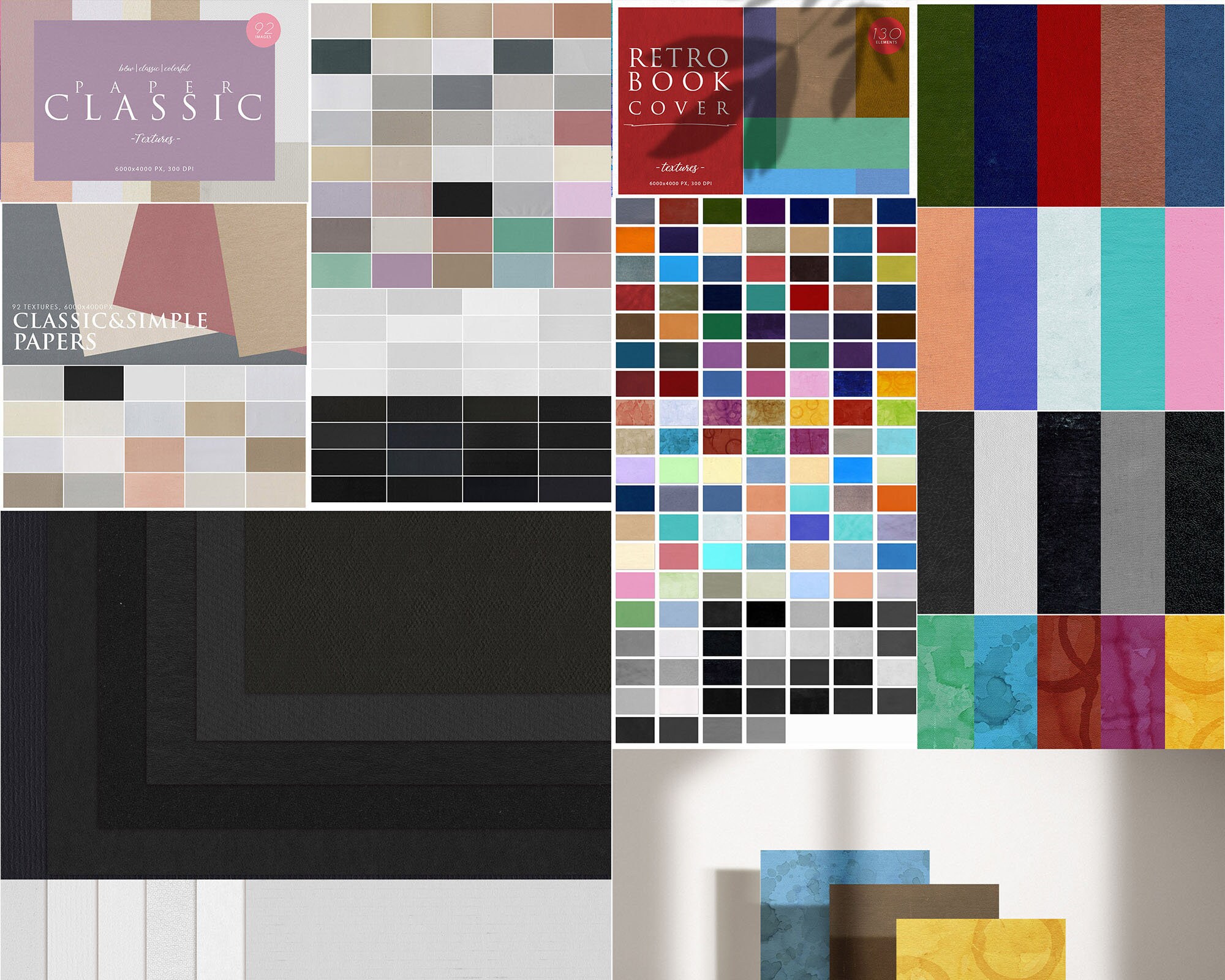 2350 Digital Paper Textures Set, Scrapbook Paper, Retro Paper, Old ...