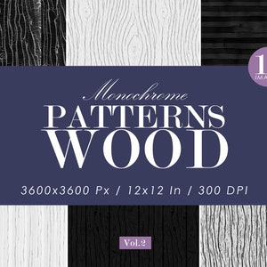 White & Black Wood Digital Paper 2, Seamless Texture, Simple Paper ...