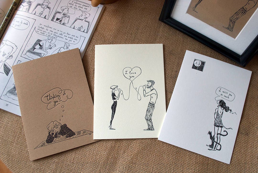 Comics Postcards Letterpress / Handmade Postcards / Comics From Greece ...