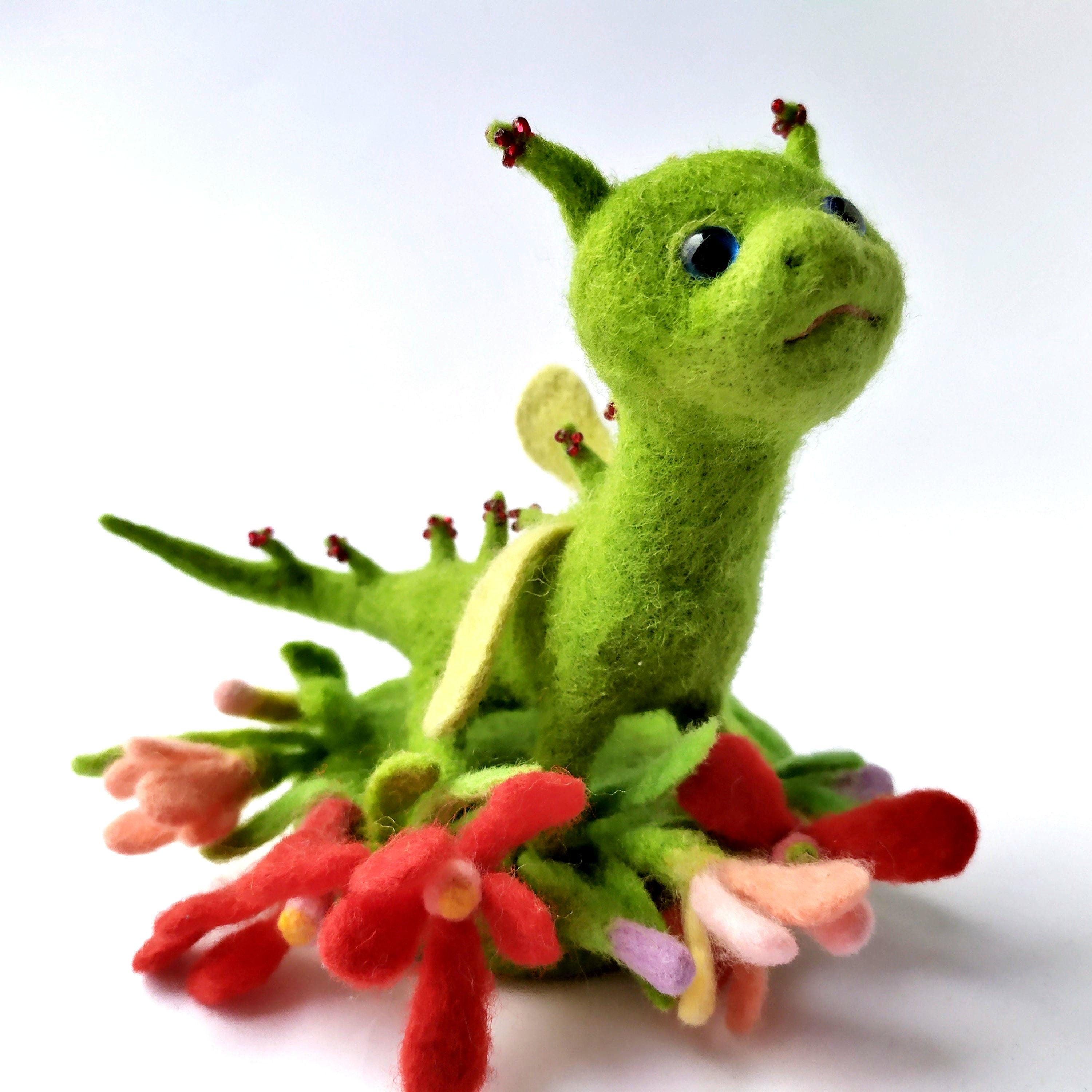 Needle Felted Dragon Art Doll: Wool Stuffed Animal - Etsy