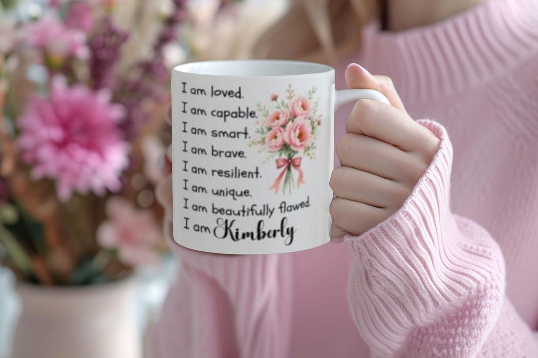 Personalized Affirmation Coffee Mug, Custom Name Inspirational Quote ...
