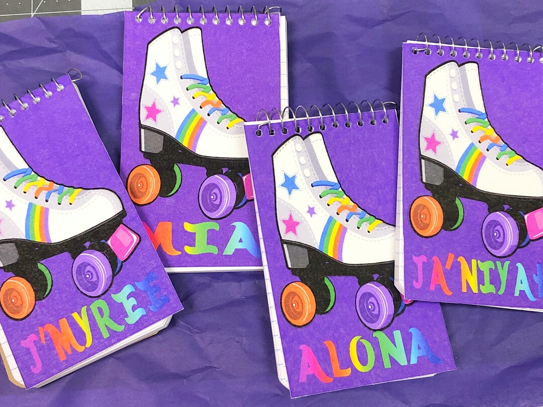 Roller Skate Custom Notebook, 80s Birthday Party Favor, Retro Favors ...