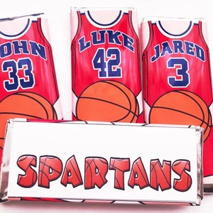 Custom Basketball Candy Bar Wrapper, Basketball Party Favor, Sports ...