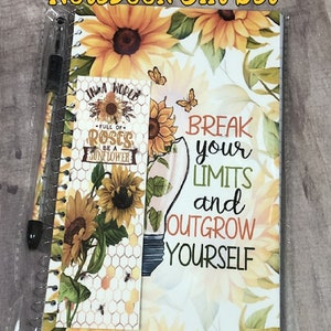 Sunflower Motivational Notebook Gift Set, Break Your Limits and Outgrow ...