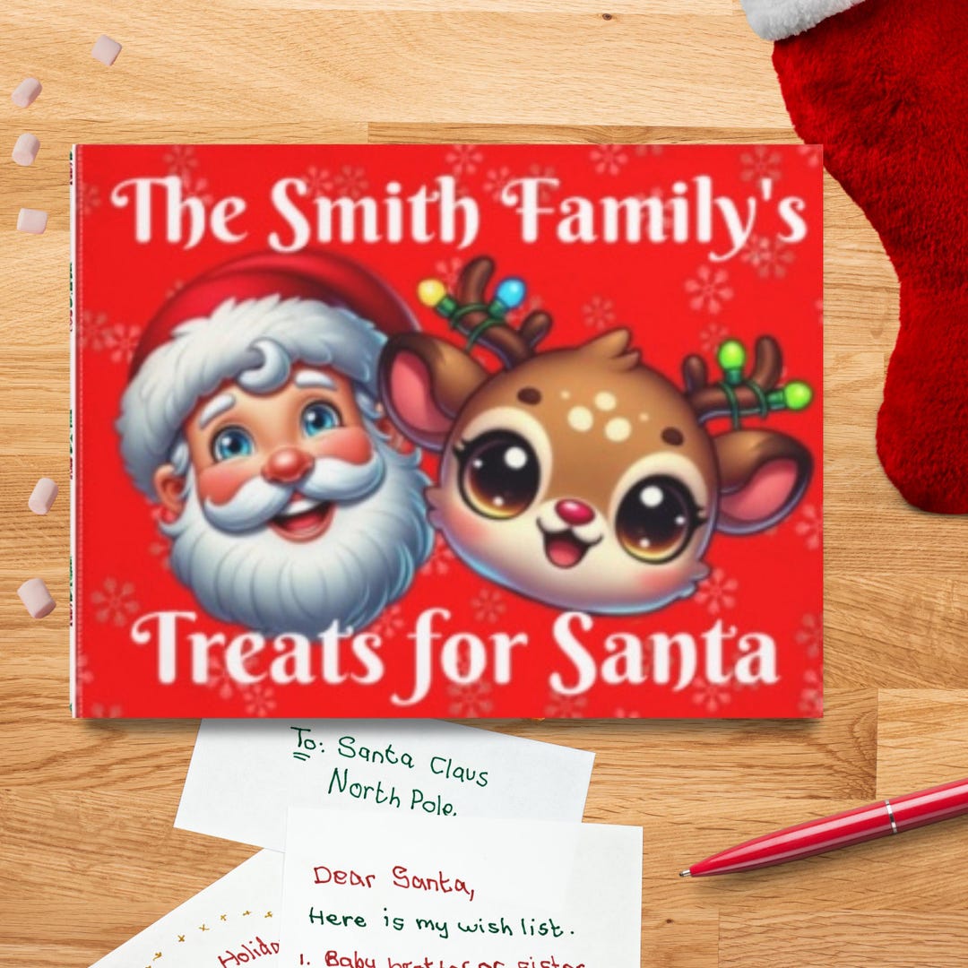 Personalized Santa Tray Placemat, Custom Santa Cookie Tray, Kids ...