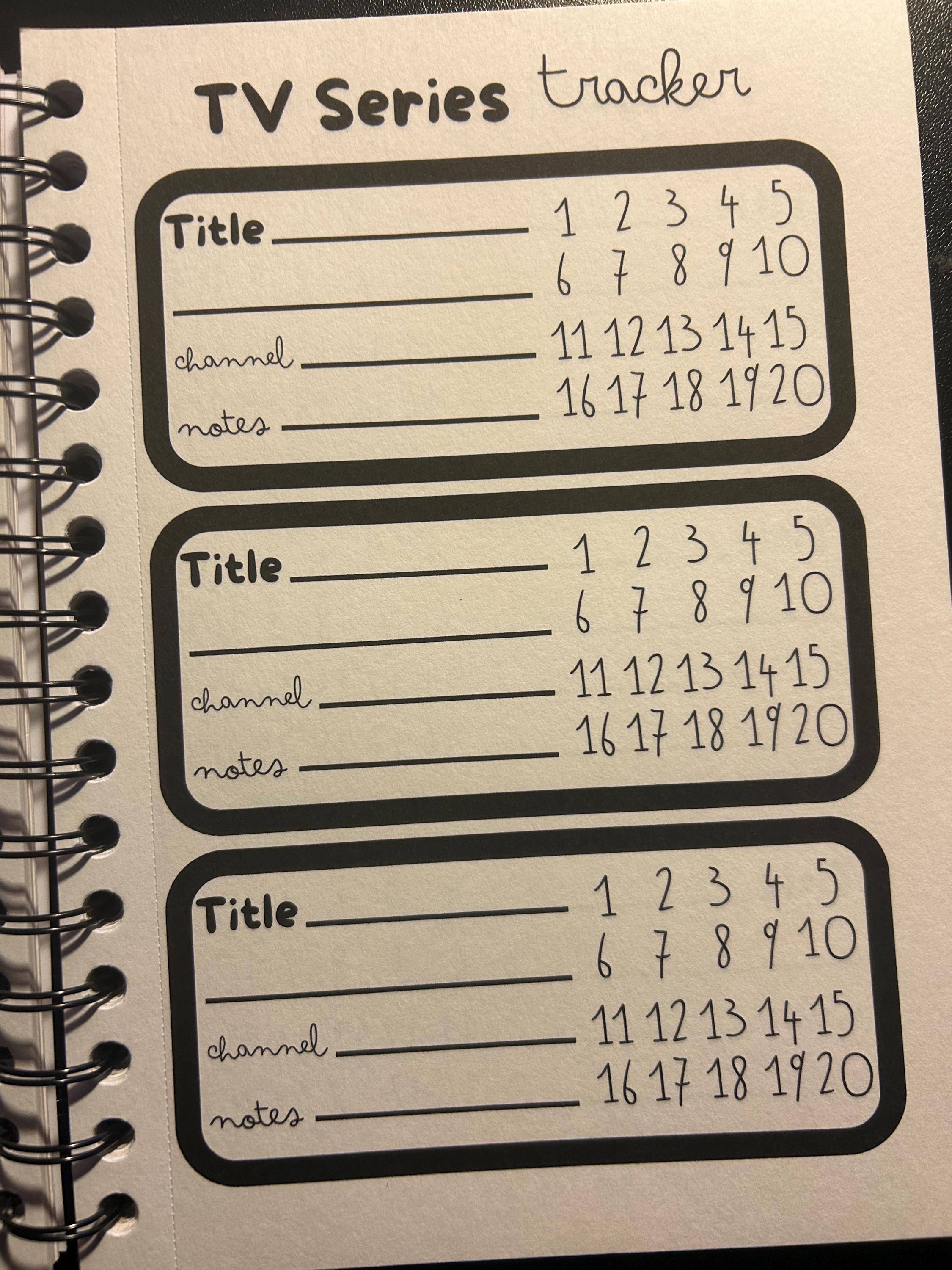 TV Series Tracker Journal for Fan Binge Watching Guide Diary Episode ...