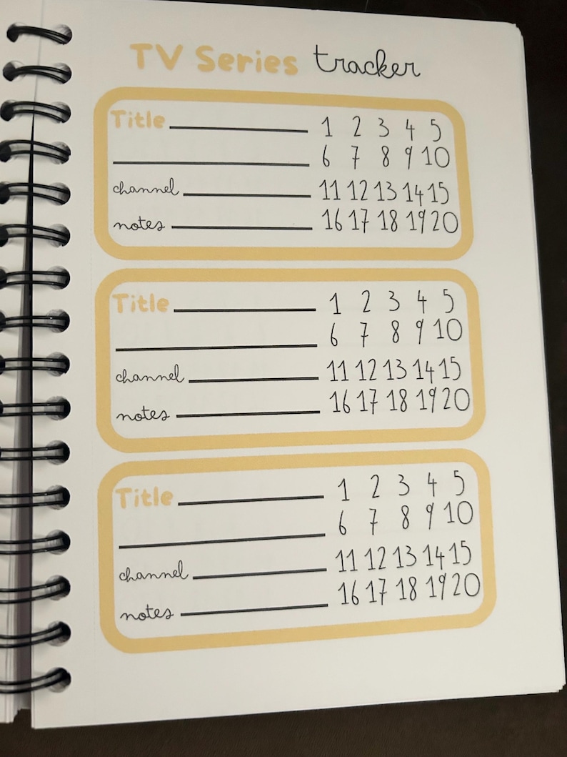 TV Series Tracker Journal for Fan Binge Watching Guide Diary Episode ...