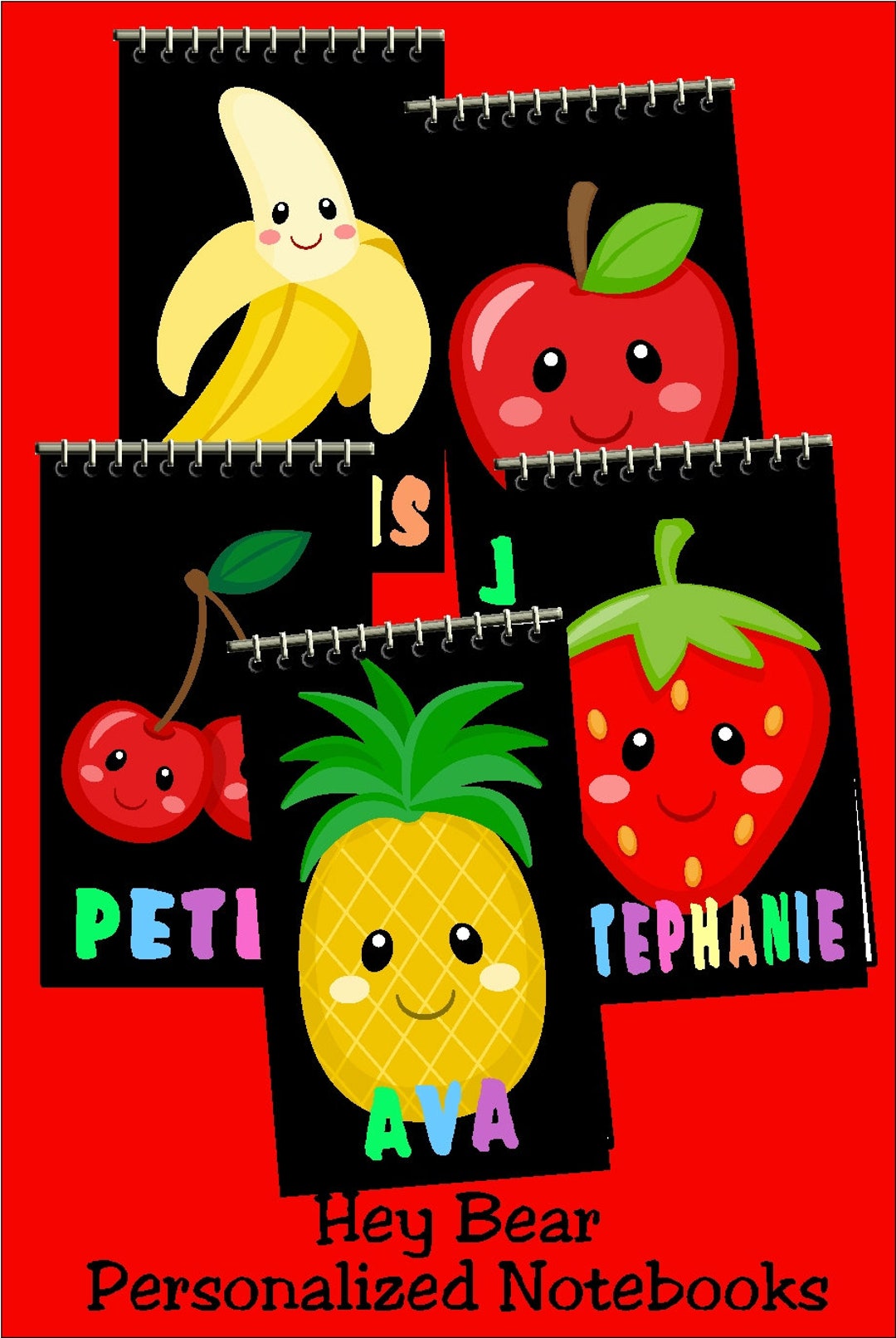 Personalized Fruit Custom Notebook Party Favor, Fruit Sensory Birthday ...