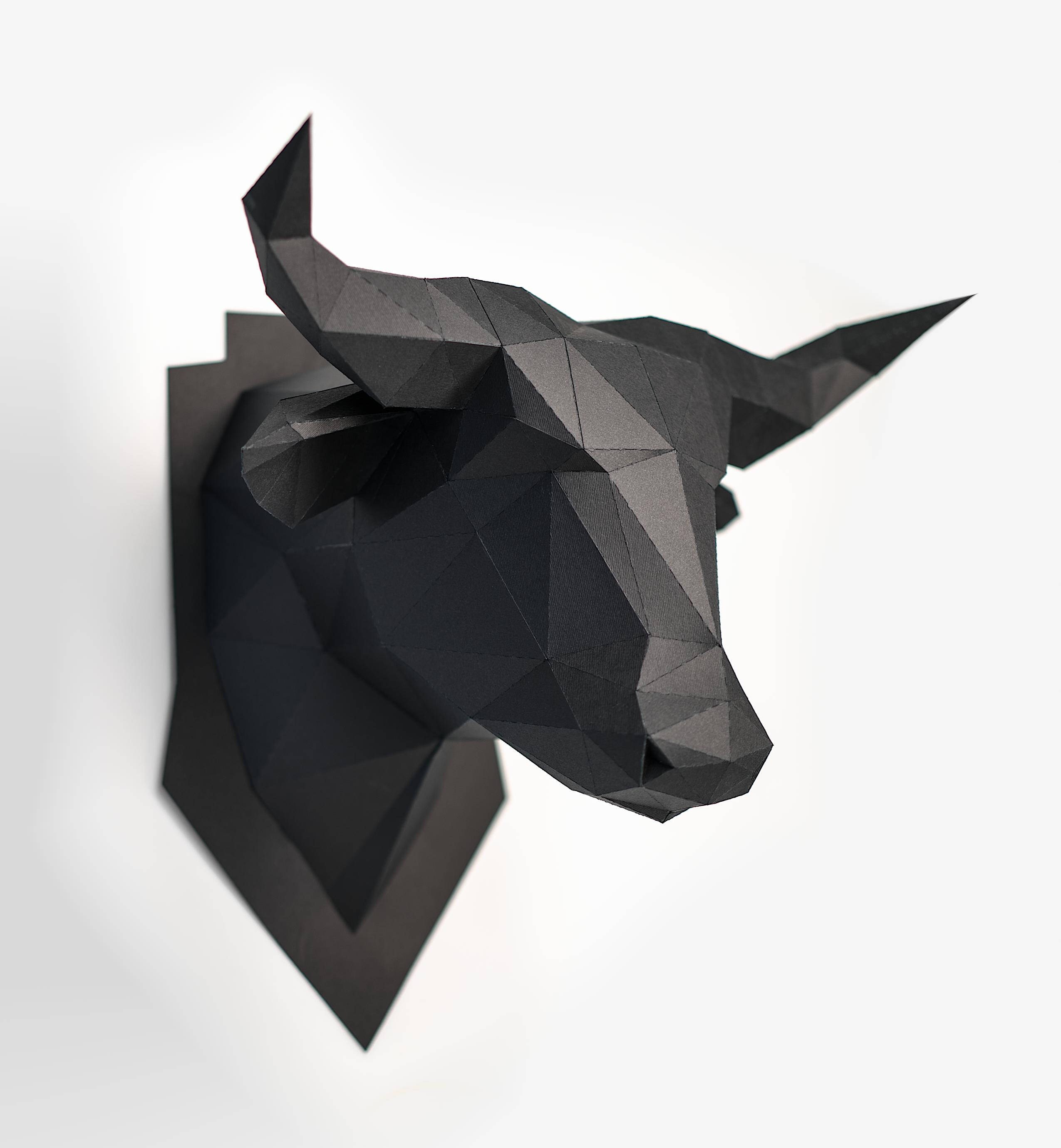 Bull Head, Animal Head, Low Poly, DIY, Trophy, Papermodel - Etsy