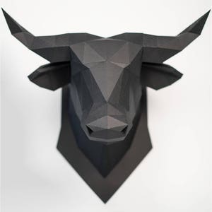 Bull Head, Animal Head, Low Poly, DIY, Trophy, Papermodel - Etsy