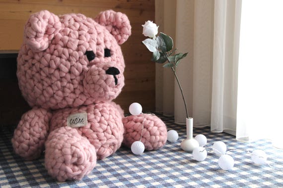 Super Chunky Merino Wool Decorative Bear | Etsy