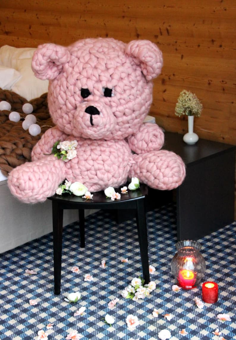 Super Chunky Merino Wool Decorative Bear - Etsy
