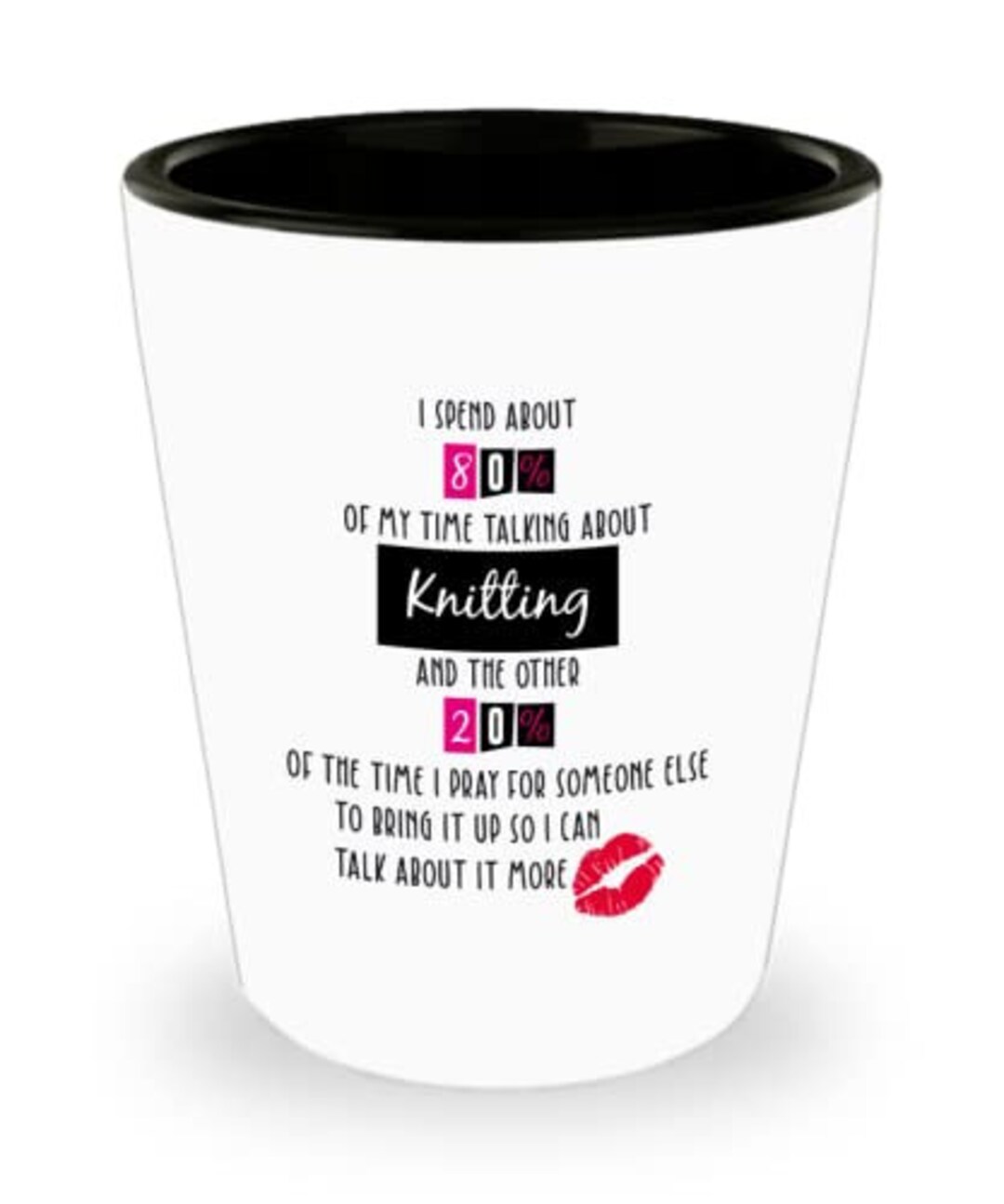 Knitting Shot Glass, Knitting Gifts Idea, Gift for Knitting, Birthday ...