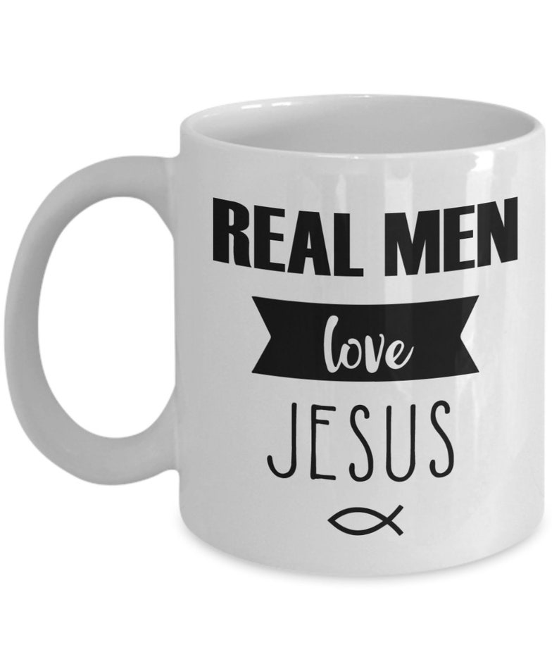 Real Men Love Jesus Mug Funny Tea Hot Cocoa Coffee Cup | Etsy