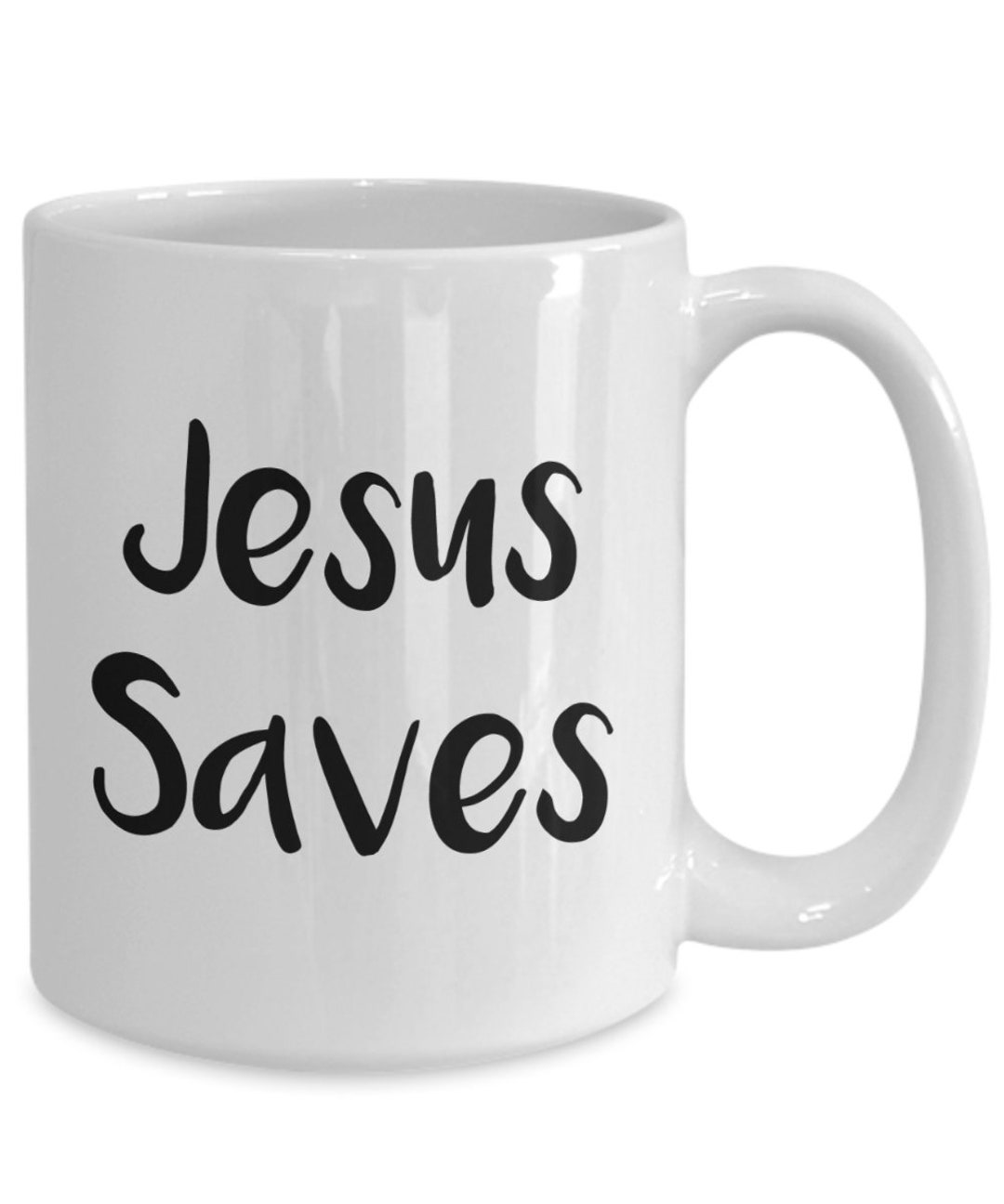 Jesus Saves Mug Funny Tea Hot Cocoa Coffee Cup Novelty Birthday ...