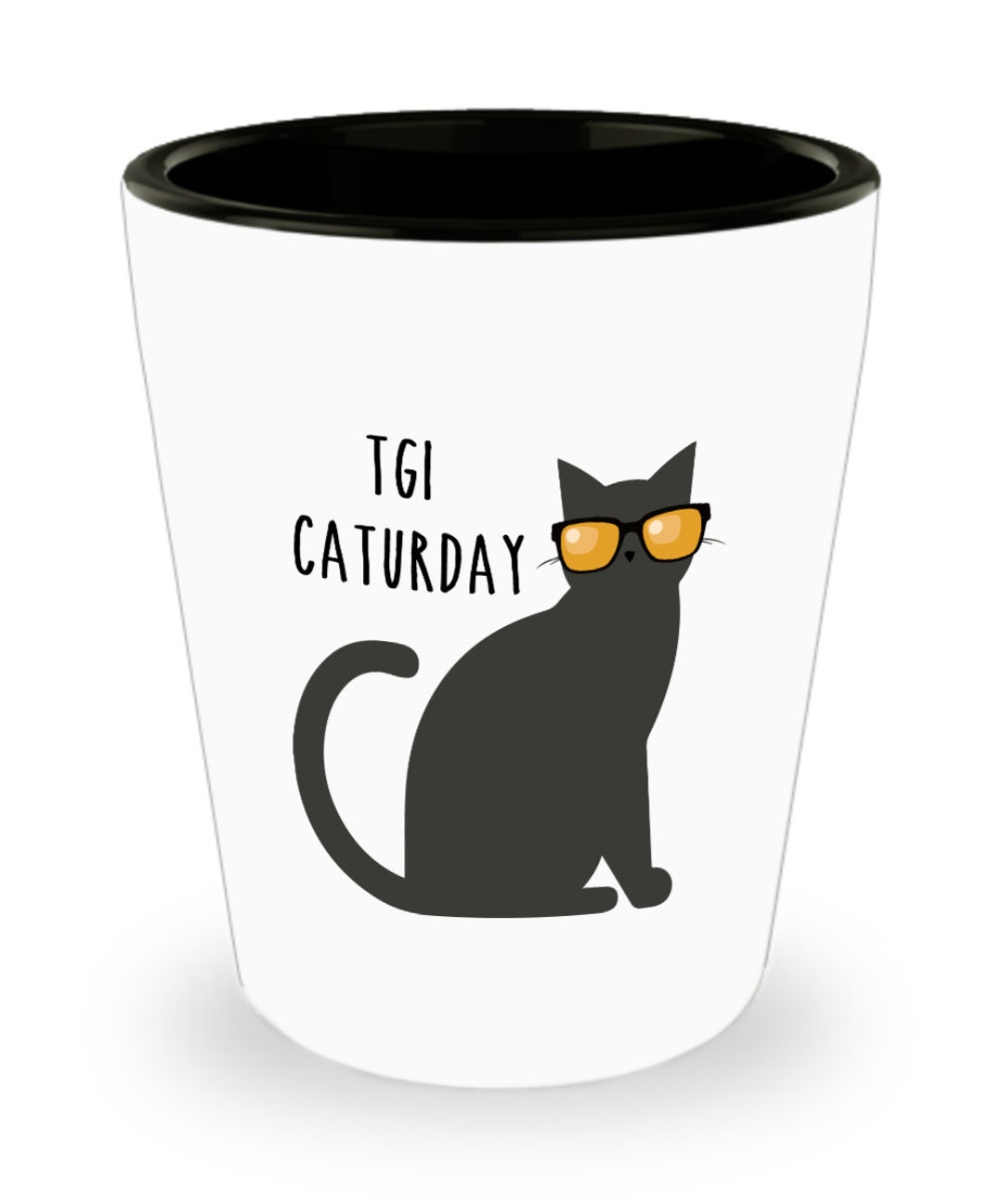TGI Caturday Shot Glass - Novelty Birthday Christmas Anniversary Gag ...