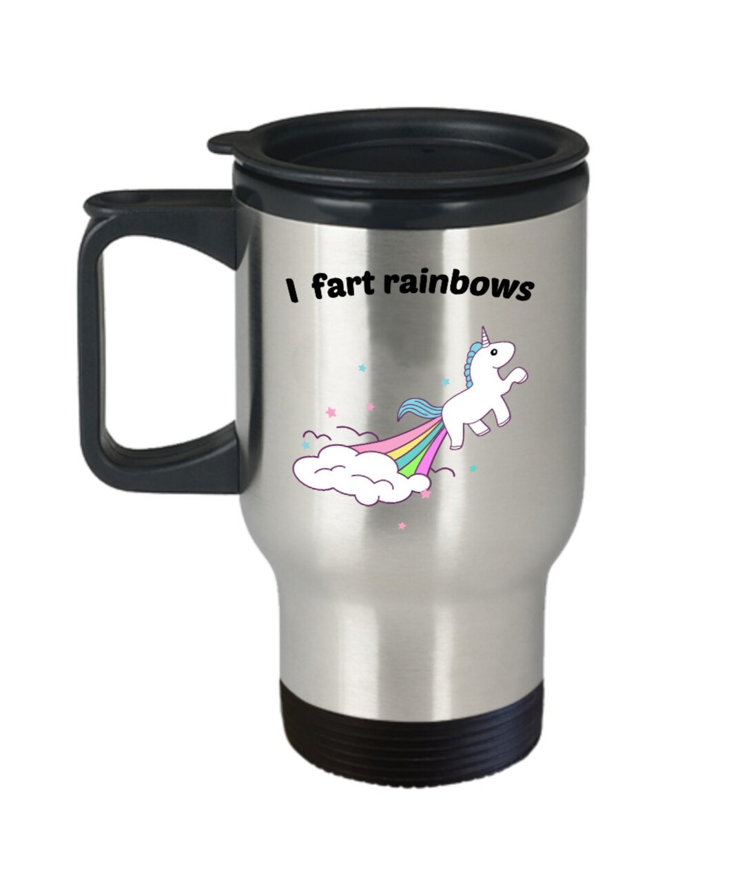 Unicorn Farting Travel Mug - I Fart Rainbows- Funny Tea Hot Cocoa ...