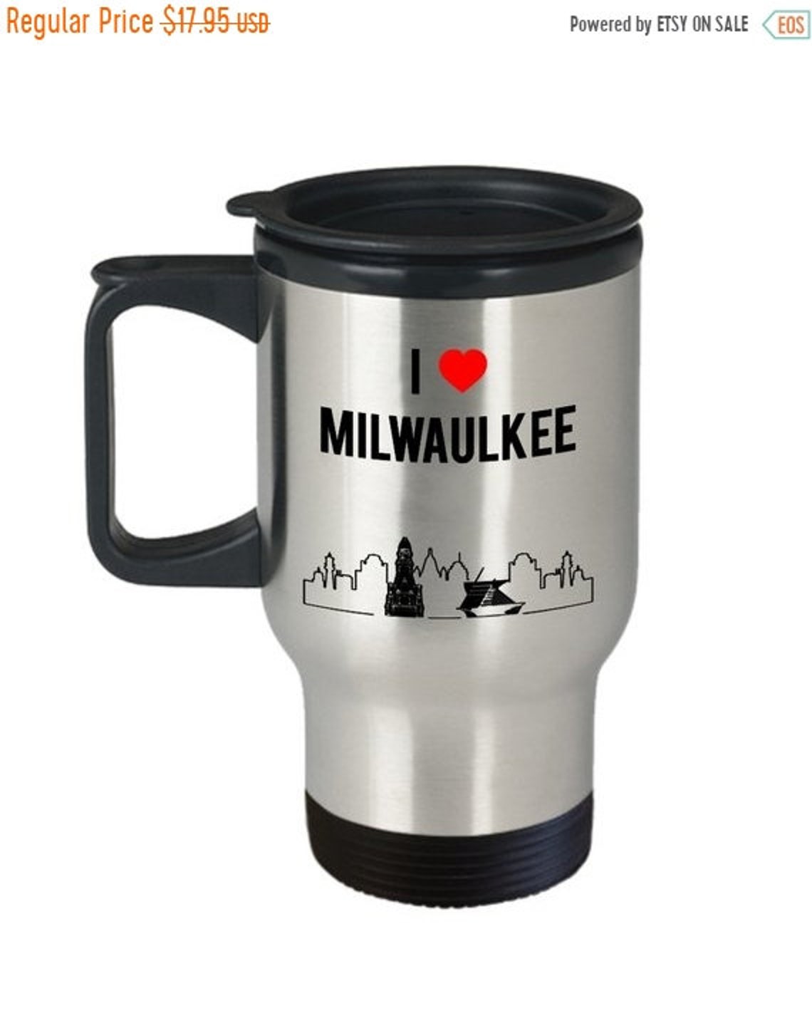 LIMITED SALE Milwaukee City Coffee Travel Mug I Love | Etsy