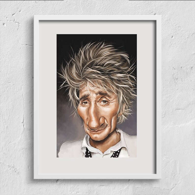 ROD STEWART - Illustration, Music Poster, Music Artwork, Instant ...